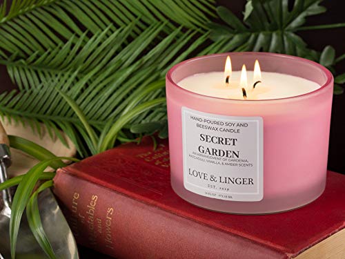 Gardenia Candle | Flower Candle | Luxury Soy & Beeswax Candles for Home | 16 oz. Large Jar 3 Wick Candle | Mom Candle | Floral Scented Candle Gift | Fragrant Candle