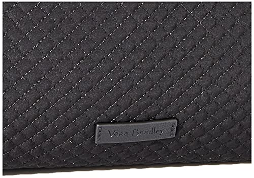 Vera Bradley Women's Microfiber Multi-Compartment Shoulder Satchel Purse, Classic Black, One Size