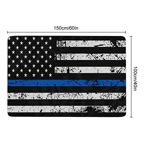 NiYoung Bedroom Living Room Kitchen Extra Large Area Rug Home Art - Thin Blue Line Flag Police Floor Mat Doormats Quick Dry Tub Shower Bath Rug Exercise Mat Throw Rugs Carpet