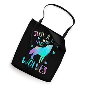 Just a Girl Who Loves wolves Watercolor Cute wolf lover Tote Bag