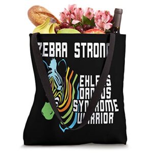 Ehlers Danlos Syndrome Awareness Zebra Strong EDS Warrior Tote Bag