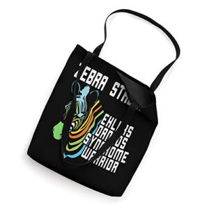 Ehlers Danlos Syndrome Awareness Zebra Strong EDS Warrior Tote Bag