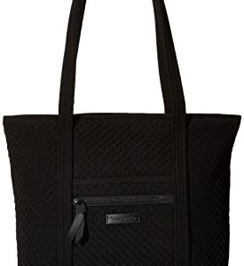 Vera Bradley Women's Microfiber Small Vera Tote Bag, Black 2, One Size