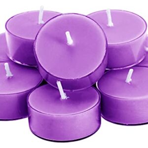 DEYBBY Scented Soy Wax Tealight Candles Bulk, Lavender Aromatherapy Candle for Stress Relief, Clear Cup Long Lasting, for for Relaxation, Spa and Bath|Pack of 12