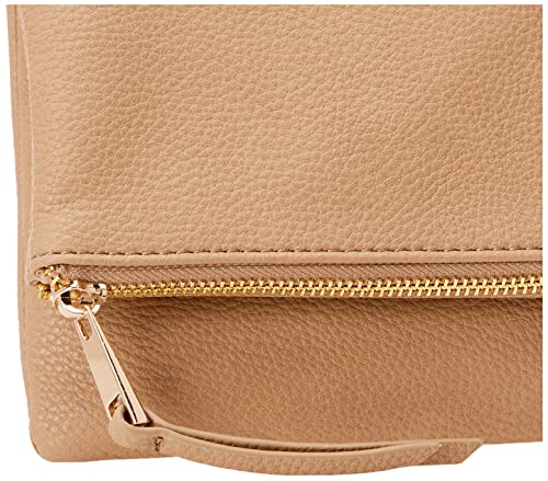 The Drop Women's Southampton Zipper Foldover Clutch, Taupe, One Size