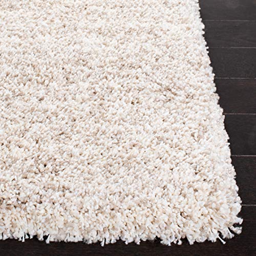 SAFAVIEH Hudson Shag Collection 5'1" x 7'6" Ivory/Beige SGH295C Modern Abstract Non-Shedding Living Room Bedroom Dining Room Entryway Plush 2-inch Thick Area Rug