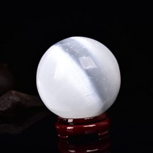 JIC Gem 4 Inch(100mm) Selenite Crystal Sphere Healing Crystal Ball for Meditation, Home Decoration