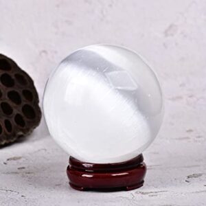 JIC Gem 4 Inch(100mm) Selenite Crystal Sphere Healing Crystal Ball for Meditation, Home Decoration