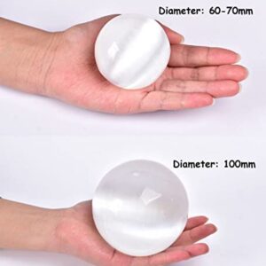 JIC Gem 4 Inch(100mm) Selenite Crystal Sphere Healing Crystal Ball for Meditation, Home Decoration