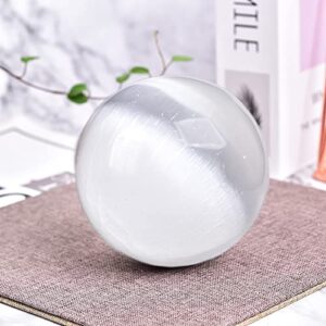 JIC Gem 4 Inch(100mm) Selenite Crystal Sphere Healing Crystal Ball for Meditation, Home Decoration