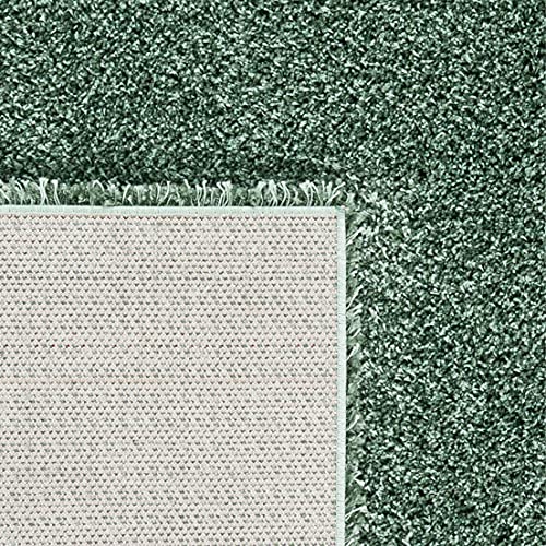 SAFAVIEH Hudson Shag Collection 7' Square Green SGH220Y Modern Solid Non-Shedding Living Room Bedroom Dining Room Entryway Plush 2-inch Thick Area Rug