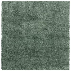 SAFAVIEH Hudson Shag Collection 7' Square Green SGH220Y Modern Solid Non-Shedding Living Room Bedroom Dining Room Entryway Plush 2-inch Thick Area Rug