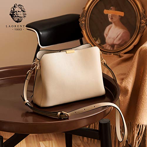 LAORENTOU Cow Leather Crossbody Bags for Women Leather Shoulder Bucket Bags Women's Crossbody Purses Clearance