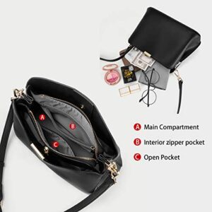 LAORENTOU Cow Leather Crossbody Bags for Women Leather Shoulder Bucket Bags Women's Crossbody Purses Clearance