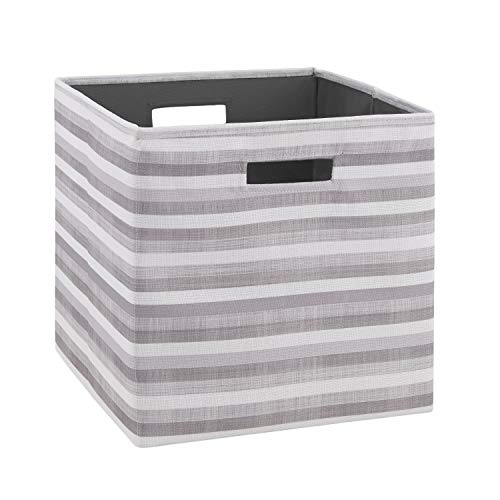 Linon Home Decor Linon Dawes Grey Stripe 2pk Storage Bin