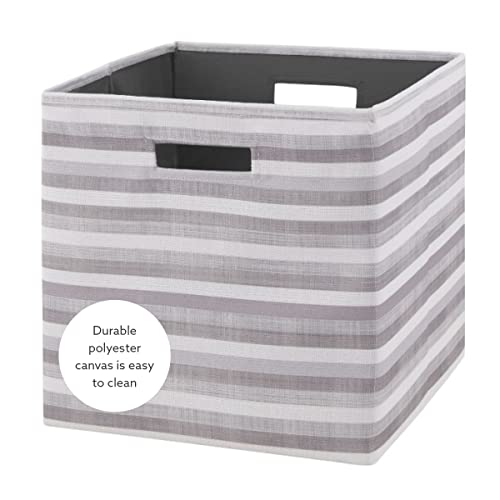 Linon Home Decor Linon Dawes Grey Stripe 2pk Storage Bin