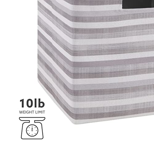 Linon Home Decor Linon Dawes Grey Stripe 2pk Storage Bin