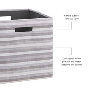 Linon Home Decor Linon Dawes Grey Stripe 2pk Storage Bin