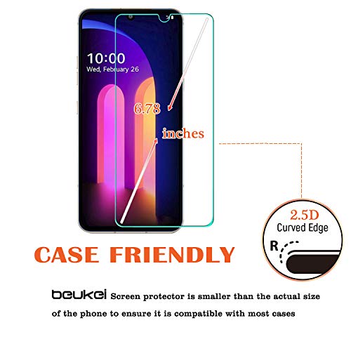 beukei (3 Pack) for LG V60 ThinQ/LG V60 ThinQ 5G / LG V60 ThinQ 5G UW Screen Protector Tempered Glass, (Not Work with Dual Screen),Anti Scratch, Bubble Free