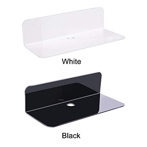 CALIDAKA 2 Pack Wall Mounted Floating Shelves No Drill Adhesive Shelf Acrylic Wall Shelves Hanging Mini Shelf Bookshelves Display Shelf for Bathroom Kitchen Living,Kitchen,Room Bedroom