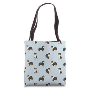 black tri aussie australian shepherd mom dog lover tote bag