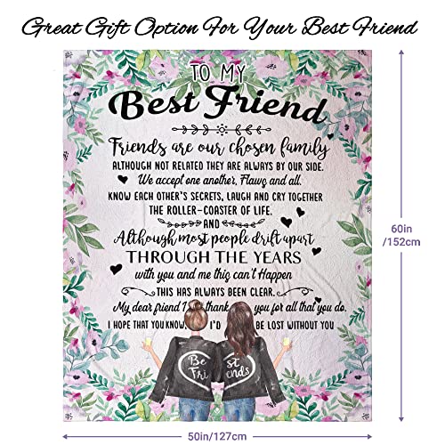 Hcoviv Blanket 50" X 60" - Best Friend Birthday Gifts for Women - Unique Friendship Gifts for Dear Friends, BFF, Besite, Thoughtful Besties Gift Ideas for Women Throw Blankets