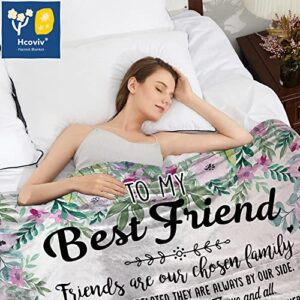 Hcoviv Blanket 50" X 60" - Best Friend Birthday Gifts for Women - Unique Friendship Gifts for Dear Friends, BFF, Besite, Thoughtful Besties Gift Ideas for Women Throw Blankets