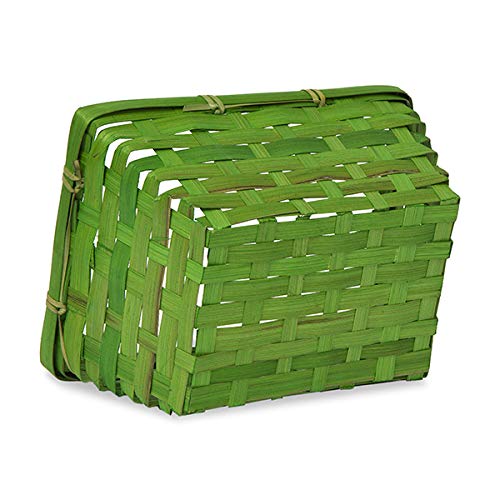 The Lucky Clover Trading Rectangular Bamboo Basket Small - Green 7in