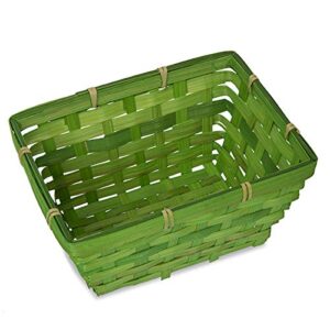 The Lucky Clover Trading Rectangular Bamboo Basket Small - Green 7in