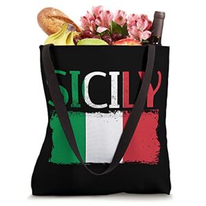 Vacation Travel Sicilia Sicily Italy Italian Flag Tote Bag