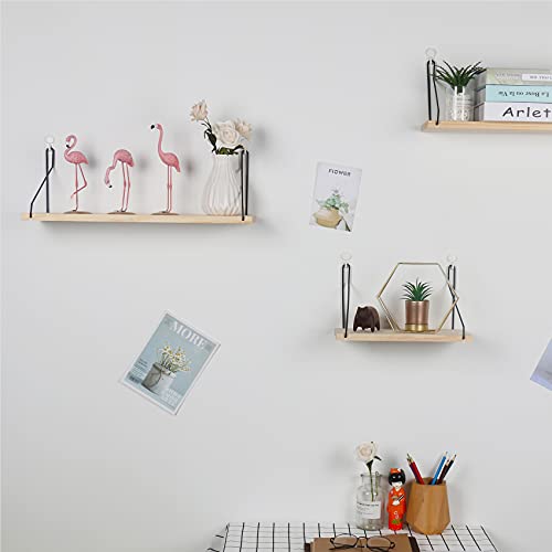 Floating Shelves Decorative Shelves Wooden Wall Mounted Shelf for Bedroom Living Room Kitchen and Office (Natural,11.8 in)