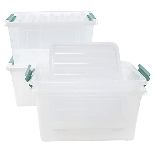 Uumitty 4-Pack 35 Quart Large Plastic Storage Boxes, Clear Storage Latches Bins with Lid