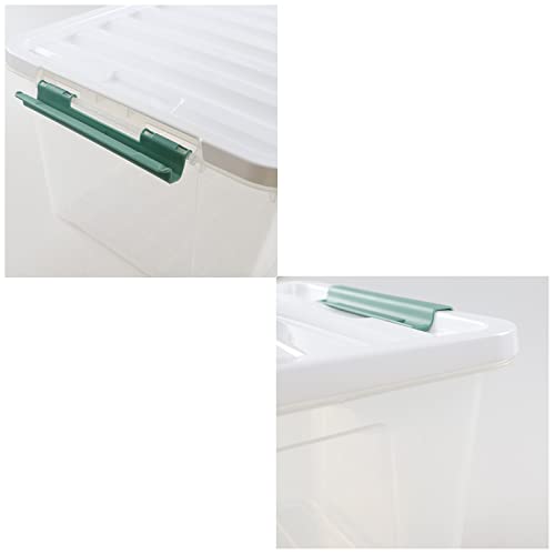 Uumitty 4-Pack 35 Quart Large Plastic Storage Boxes, Clear Storage Latches Bins with Lid