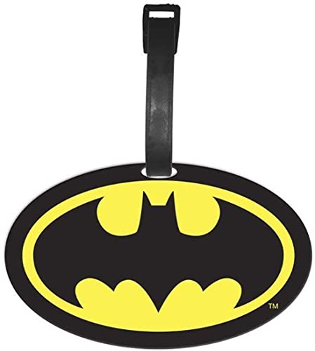 Silver Buffalo DC Comics Batman Symbol Luggage Tag and Suitcase Label, 4 x 4 inches