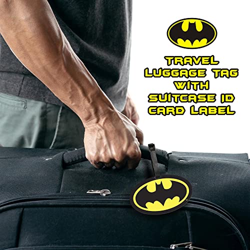 Silver Buffalo DC Comics Batman Symbol Luggage Tag and Suitcase Label, 4 x 4 inches