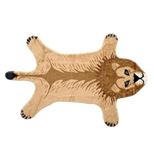 lion print rug faux animal printed rug cowhide skin carpet cheetah area rugs kids rugs for playroom livingroom, 2.3 x3.6 feet (brown)