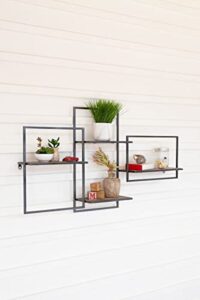 kalalou chw1187 multi level wood and wall shelf, see image