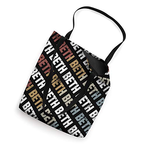 Vintage First Name Pattern Retro Forename Gift for Beth Tote Bag