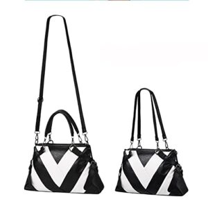 YAQUNICER Women Large-capacity Soft Synthetic PU Leather Portable Shoulder Top-Handle Handbags Tote Hobo Clutches-Black