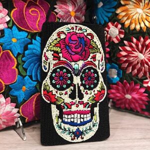 Bamboo Trading Company SHB448 Sugar Skull Club Bag, 7-inch Height, Multicolor