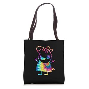 peppa pig tie dye portrait tote bag