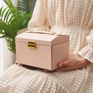 Bausweety Jewelry Box with 2 Drawers,Lockable Jewelry Organizer for Women Girls