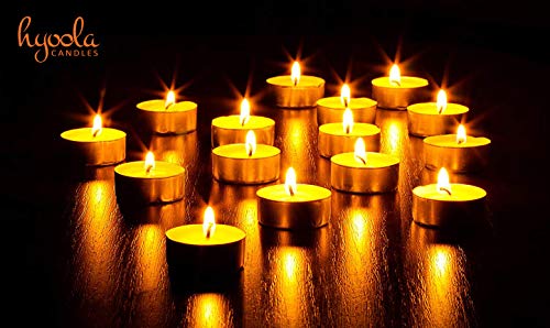 HYOOLA Beeswax Tealight Candles in Aluminum Cup - 24 Pack - 100% Pure Natural Beeswax Candles