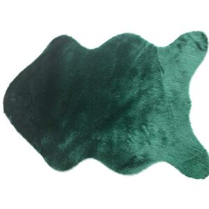 yesbay ultra soft faux sheepskin fur rug fluffy rug for bedroom fuzzy carpet for living room kid’s room nursery decor, 16x24 inch green