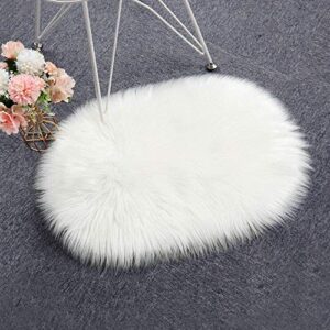 rosielily ultra soft 1.3 x 2 feet faux fur rug, fluffy shaggy area rug sheepskin fur rug, white fuzzy rug machine washable shag rug, nursery decor throw rugs carpet for bedroom, kids room, living room