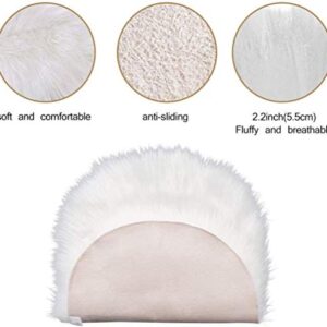 RosieLily Ultra Soft 1.3 x 2 Feet Faux Fur Rug, Fluffy Shaggy Area Rug Sheepskin Fur Rug, White Fuzzy Rug Machine Washable Shag Rug, Nursery Decor Throw Rugs Carpet for Bedroom, Kids Room, Living Room