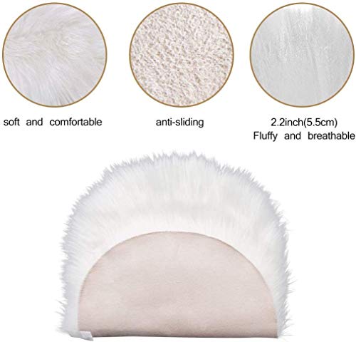 RosieLily Ultra Soft 1.3 x 2 Feet Faux Fur Rug, Fluffy Shaggy Area Rug Sheepskin Fur Rug, White Fuzzy Rug Machine Washable Shag Rug, Nursery Decor Throw Rugs Carpet for Bedroom, Kids Room, Living Room