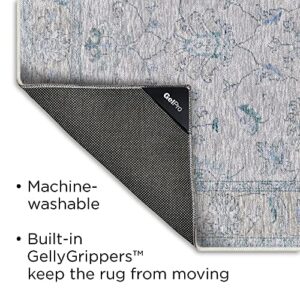 GelPro Nevermove Artisan Machine-Washable Chenille Textured GellyGrippers, Jordan Blue (2-Piece Rug Set)