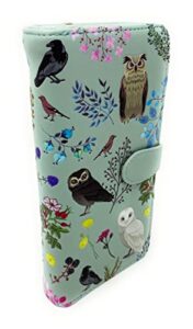 shag wear large owl wild bird themed women’s wallet mint green 7″