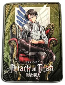 great eastern entertainment attack on titan season 2- levi sublimation throw blanket, multicolor